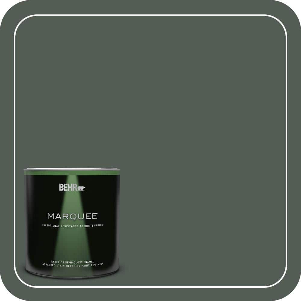 BEHR MARQUEE 1 qt. #700F-7 Evergreen Bough Semi-Gloss Enamel Exterior ...