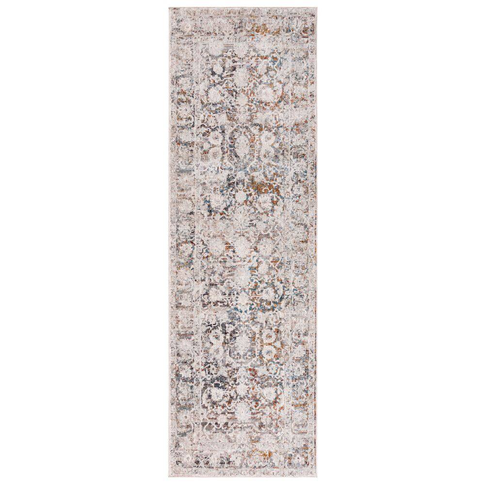 SAFAVIEH Limitee 3 ft. x 8 ft. Gray/Beige Distressed Ornate Runner Rug ...