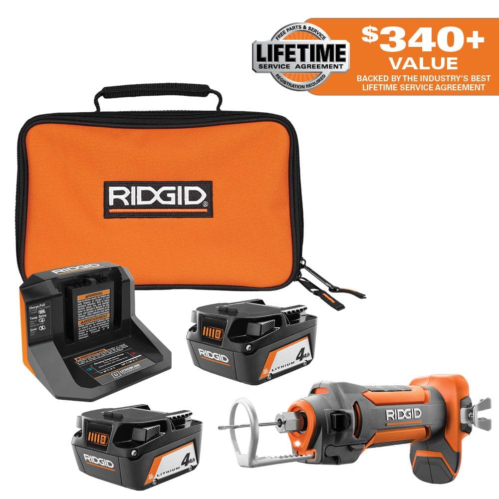 Reviews for RIDGID 18V (2) 4.0 Ah Batteries and Charger Kit with 18V ...
