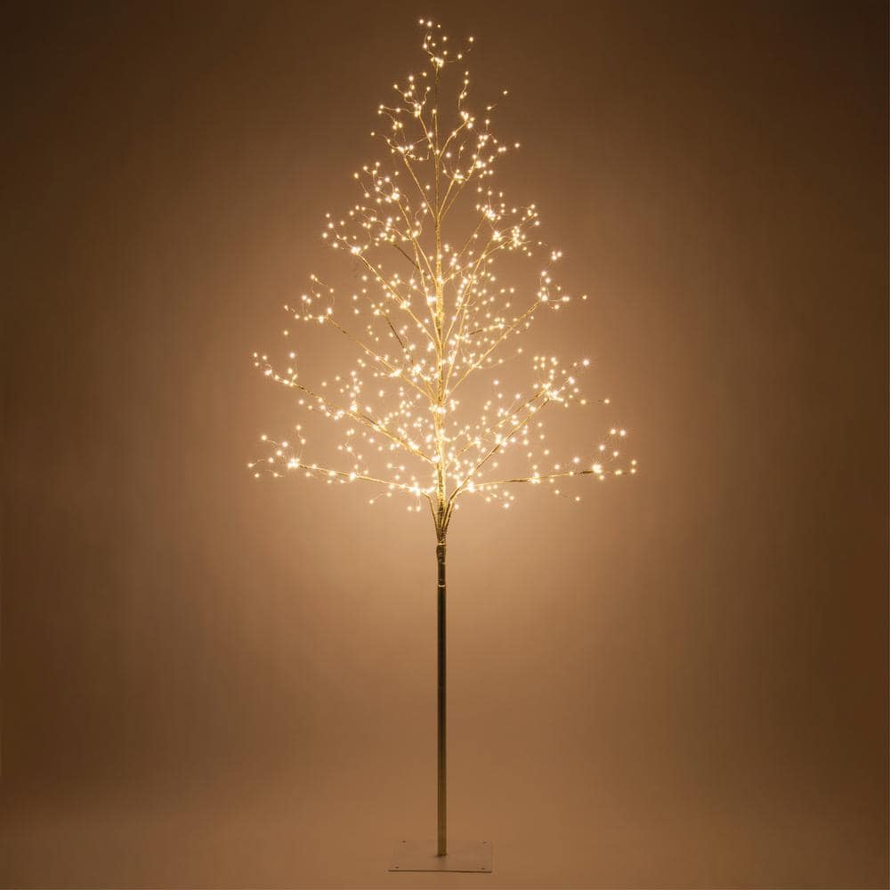 Wintergreen Lighting 6 ft. Artificial Gold Lighted Tree with 750 Warm ...
