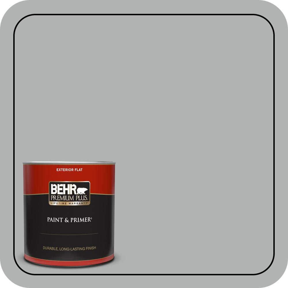 BEHR PREMIUM PLUS 1 qt. #PPU26-08 Silverstone Flat Exterior Paint ...