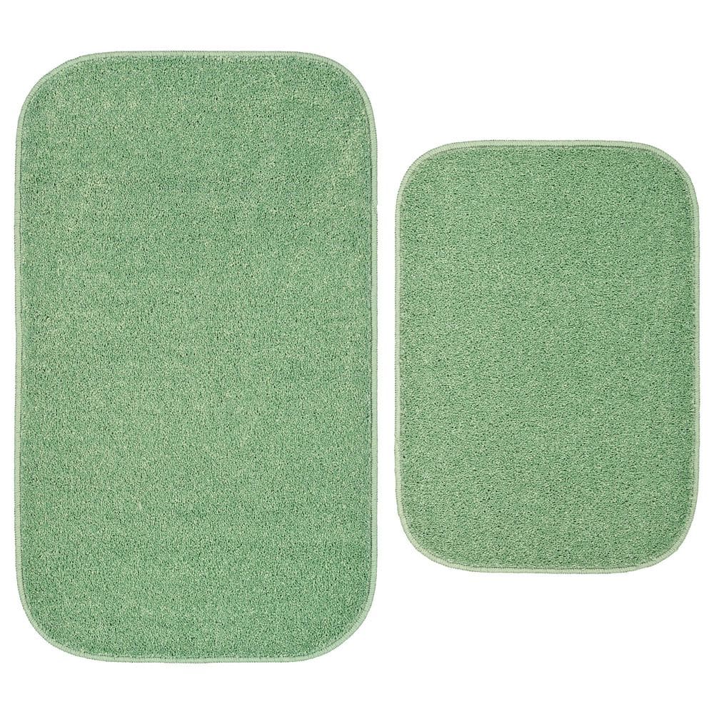 Garland Rug Sedona Deep Fern Green Solid Color Plush Polypropylene ...