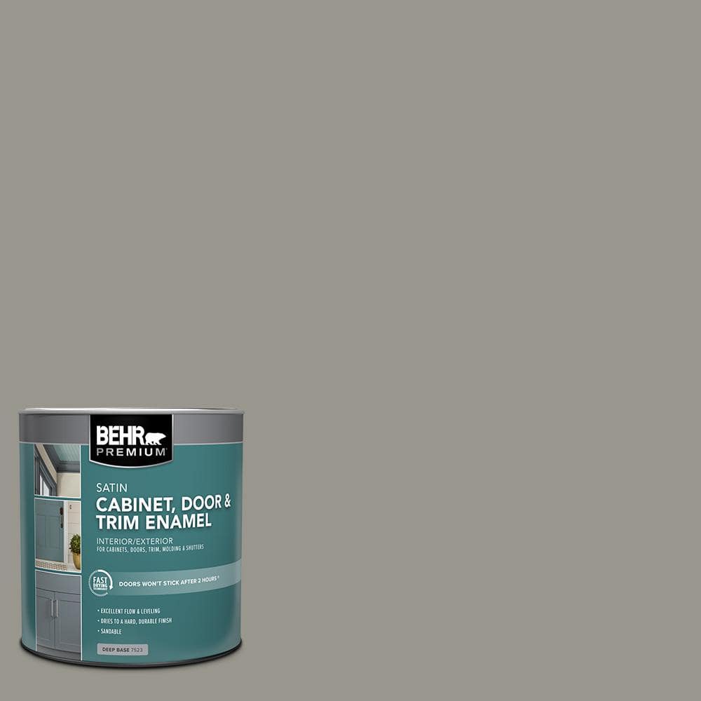 BEHR PREMIUM 1 qt. #N360-4 Battleship Gray Satin Enamel Interior ...