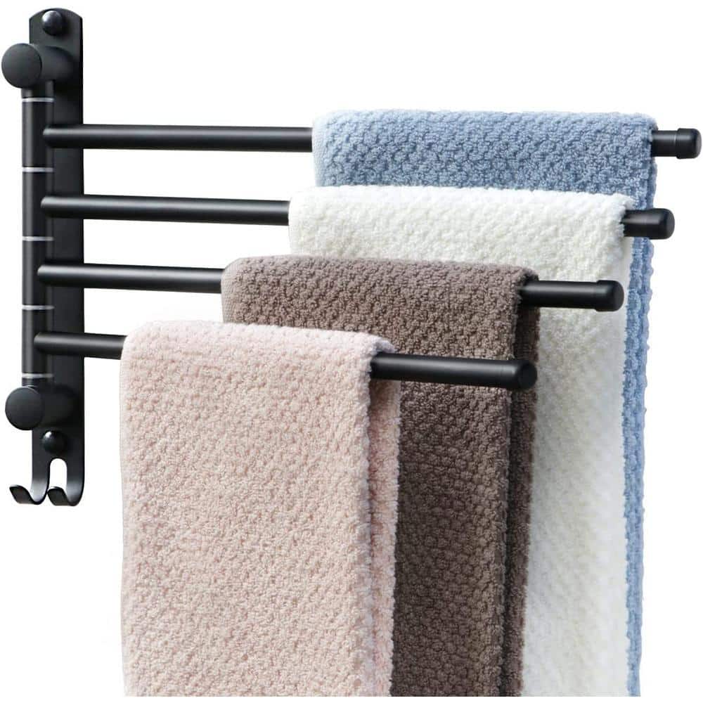 Dyiom Black Towel Rack Swivel Towel Rack Wall Mounted, SUS304 Stainless ...