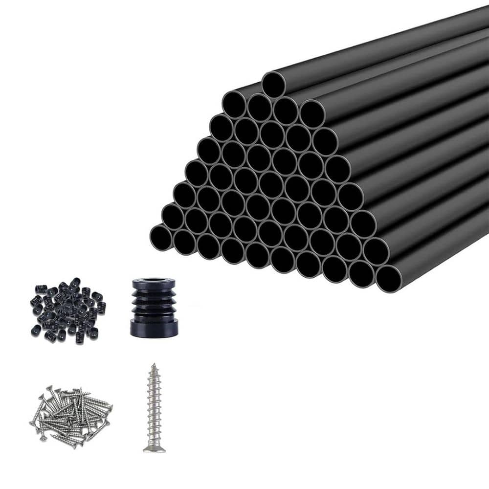 Afoxsos 32 in. H x 3/4 in. W Aluminum Round Deck Balusters with Anti-UV ...