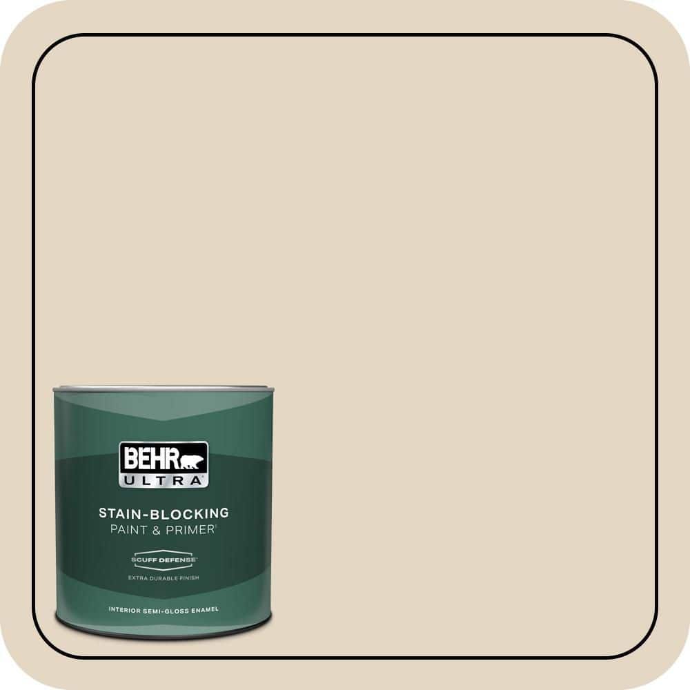 BEHR ULTRA 1 qt. #N270-1 High Style Beige Extra Durable Semi-Gloss ...