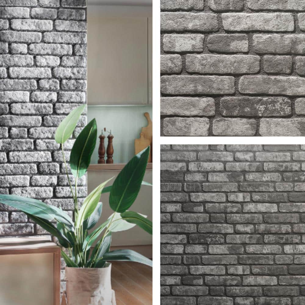 WALL!SUPPLY 0.79 in. x 19.69 in. x 47.24 in. UltraLight Faux Brick ...