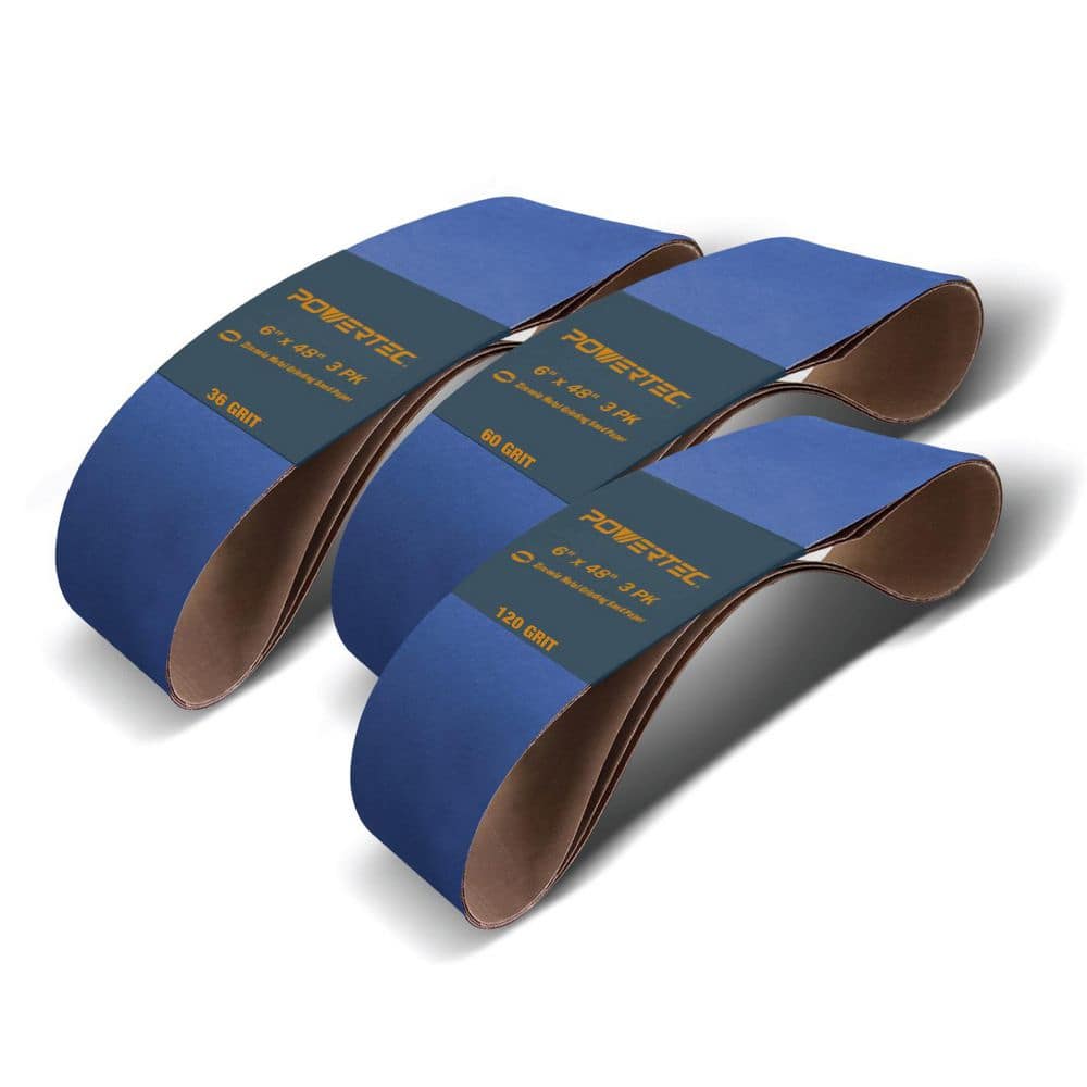 ‎POWERTEC 6 x 48 in. Zirconia Sanding Belts Assortment, 3-Each of 36/60 ...