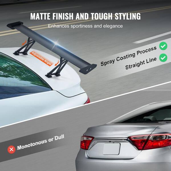 VEVOR GT Wing Car Spoiler 43.3 in. Universal Spoiler with Single Deck Adjustable Lightweight Aluminum Car Rear Spoiler Wing TYXWYLHJLHJDSCP2HV0 0807 The Home Depot