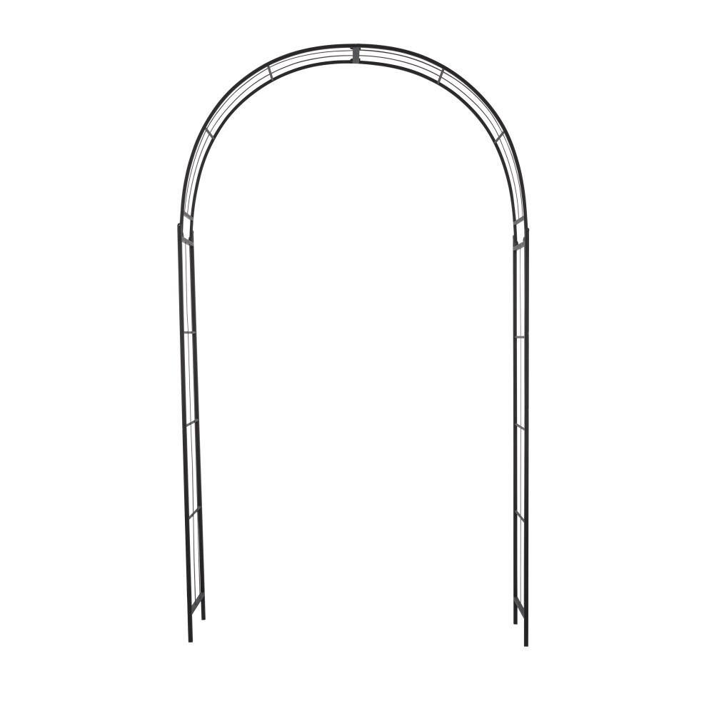 Litton Lane Black Metal Contemporary Garden Arbor 91 In. x 54 In ...