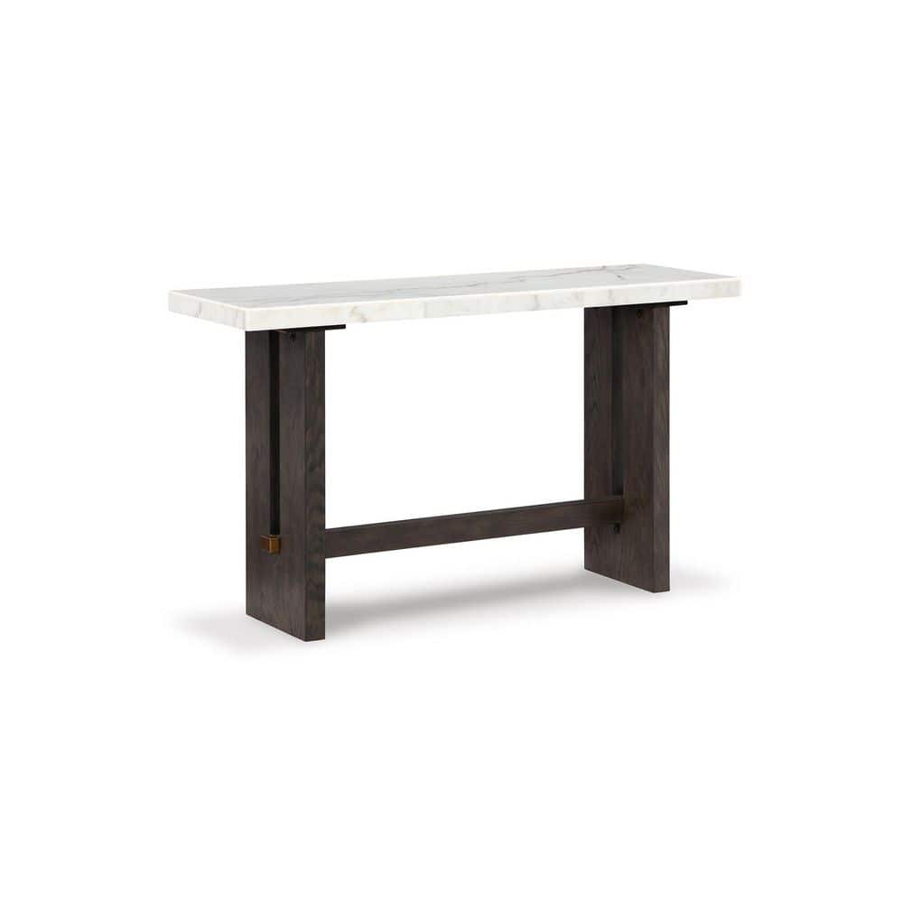 Signature DESIGN BY ASHLEY Burkhaus 52 in. White/Dark Brown Rectangle ...