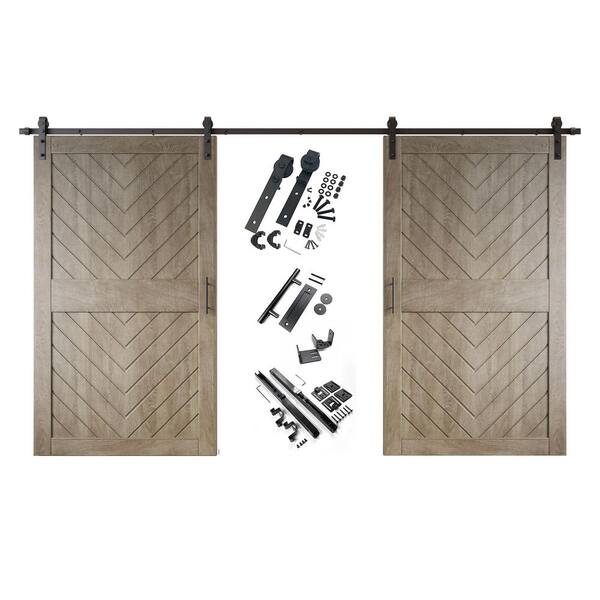 HOMACER JT3 50 in. x 84 in. C-Panel Classic Gray Fishbone Design Double ...