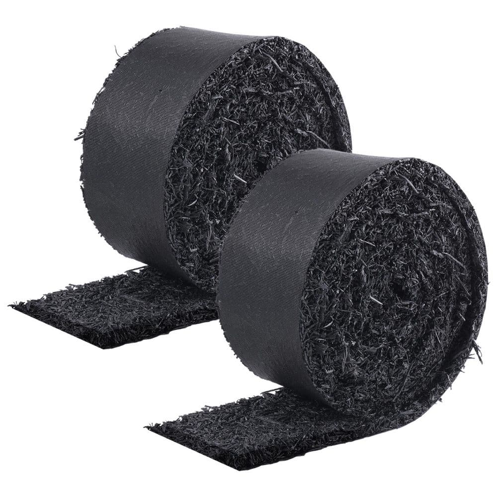SVOPES Rubber Mulch for Landscaping-2 Rolls, 120 x 4.5 in. Recycled Mat, Natural Black, Enhance ...