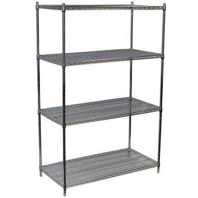 Storage Concepts Chrome 4-Tier Steel Wire Shelving Unit (48 in. W x 63 ...