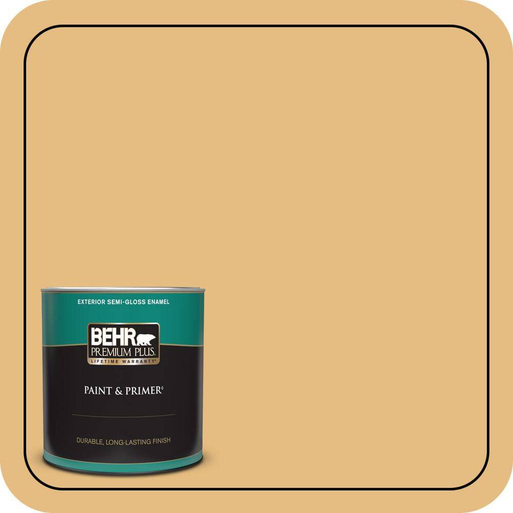 BEHR PREMIUM PLUS 1 qt. #320D-4 Arizona Tan Semi-Gloss Enamel Exterior ...