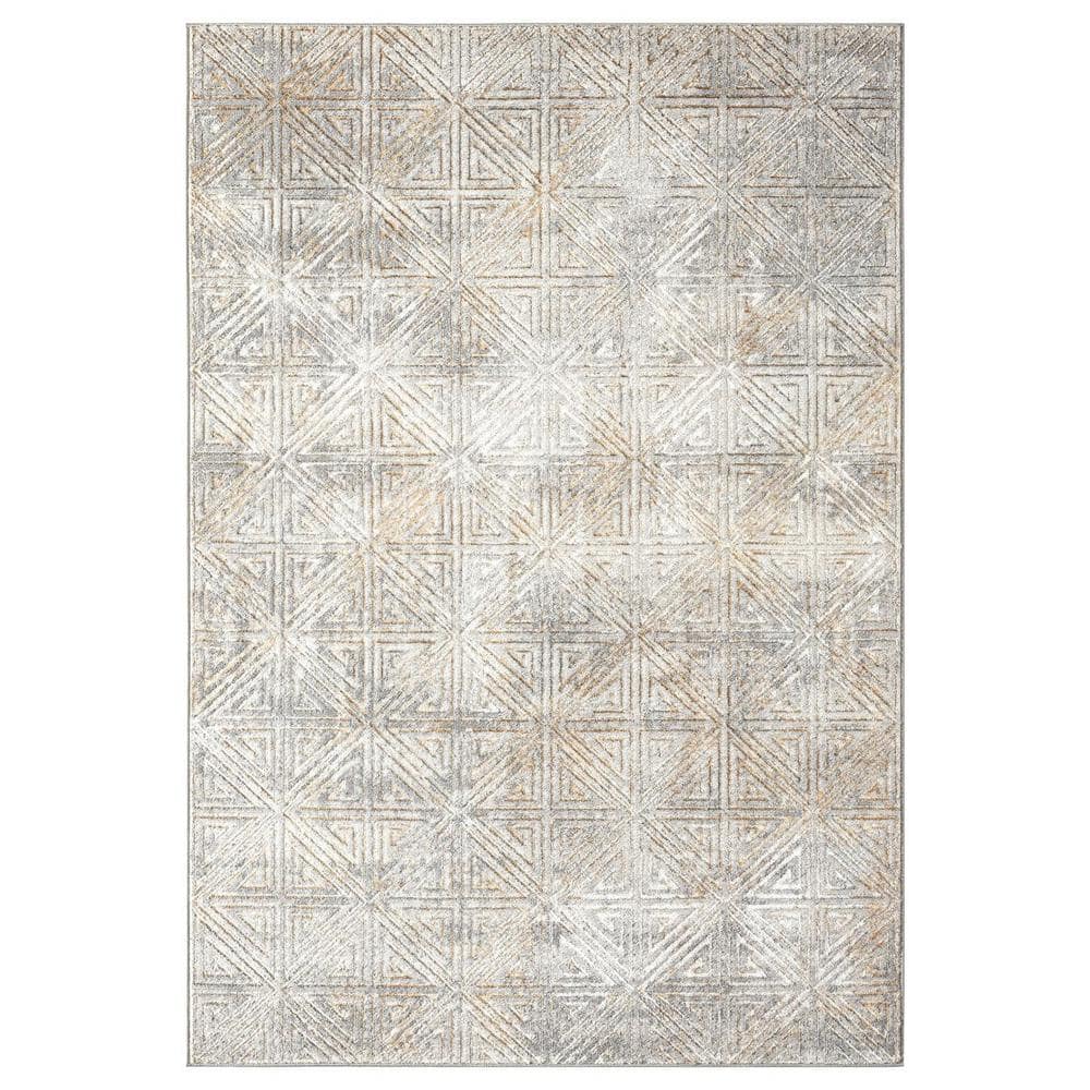 LUXE WEAVERS Florance Collection Modern Moroccan Geometric Gold 9x12 ...