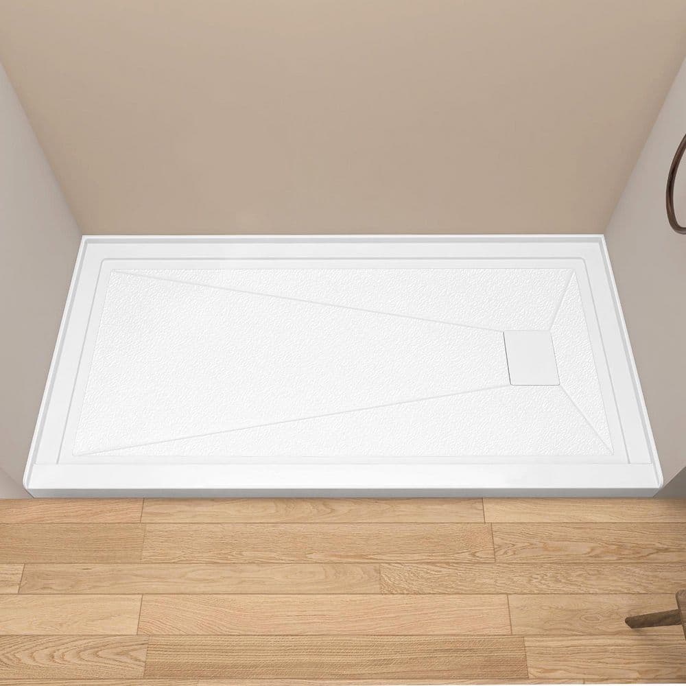 Zeafive Siba 72 in. L x 36 in. W Single Threshold Alcove Shower Pan ...