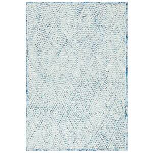 SAFAVIEH Capri Ivory/Blue 5 ft. x 8 ft. Geometric Diamond Area Rug ...