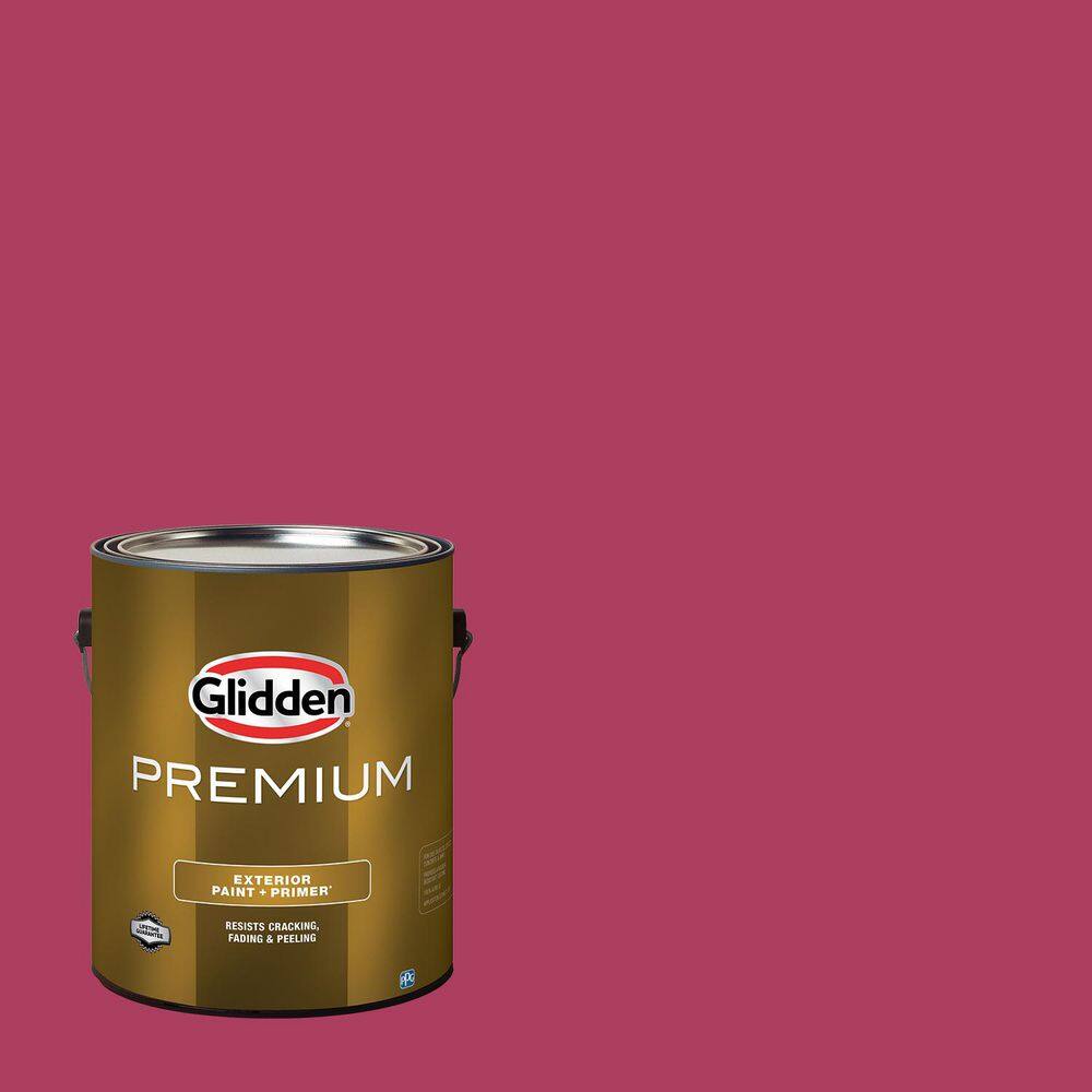 Glidden Premium 1 gal. PPG1183-7 Heart's Desire Satin Exterior Latex ...