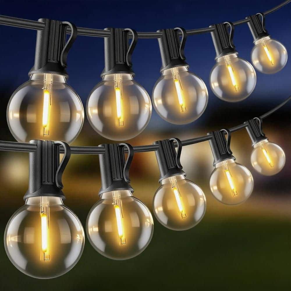 ZXXC G40 52-Light 100 ft. Indoor/Outdoor Plug-In LED Globe String-Light ...