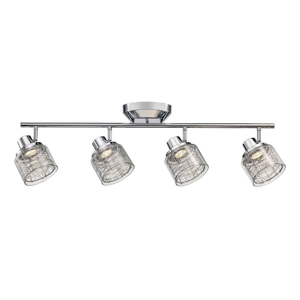 Monteaux Lighting 2.7 ft. 4-Light Chrome Integrated LED Track Light Kit ...