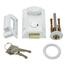 First Watch Security Satin Nickel Door Night Latch and Locking Cylinder ...