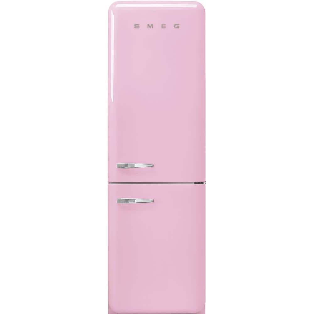 smeg FAB32 Retro 60cm Refrigerator w/ Bottom-Freezer. Pink. Right Hinge ...