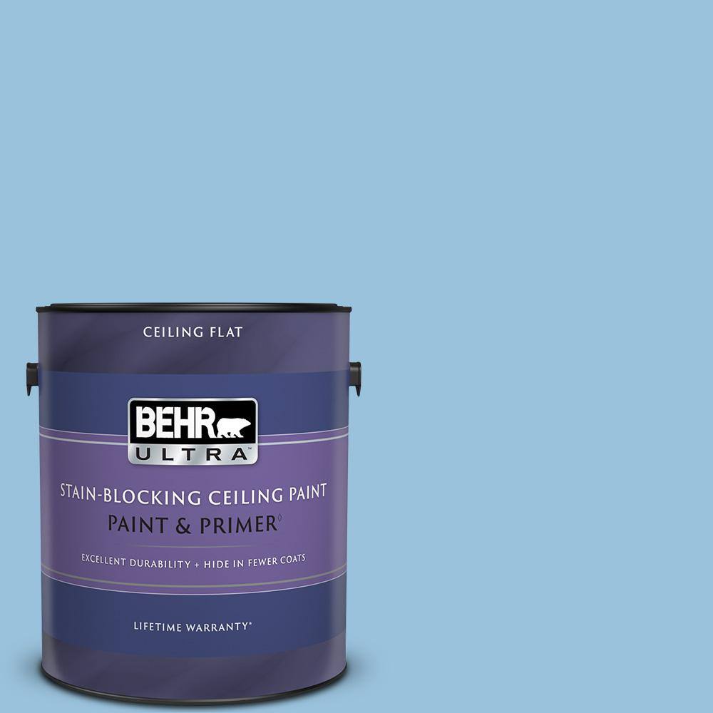 BEHR ULTRA 1 gal. #M520-3 Charismatic Sky Ceiling Flat Interior Paint ...