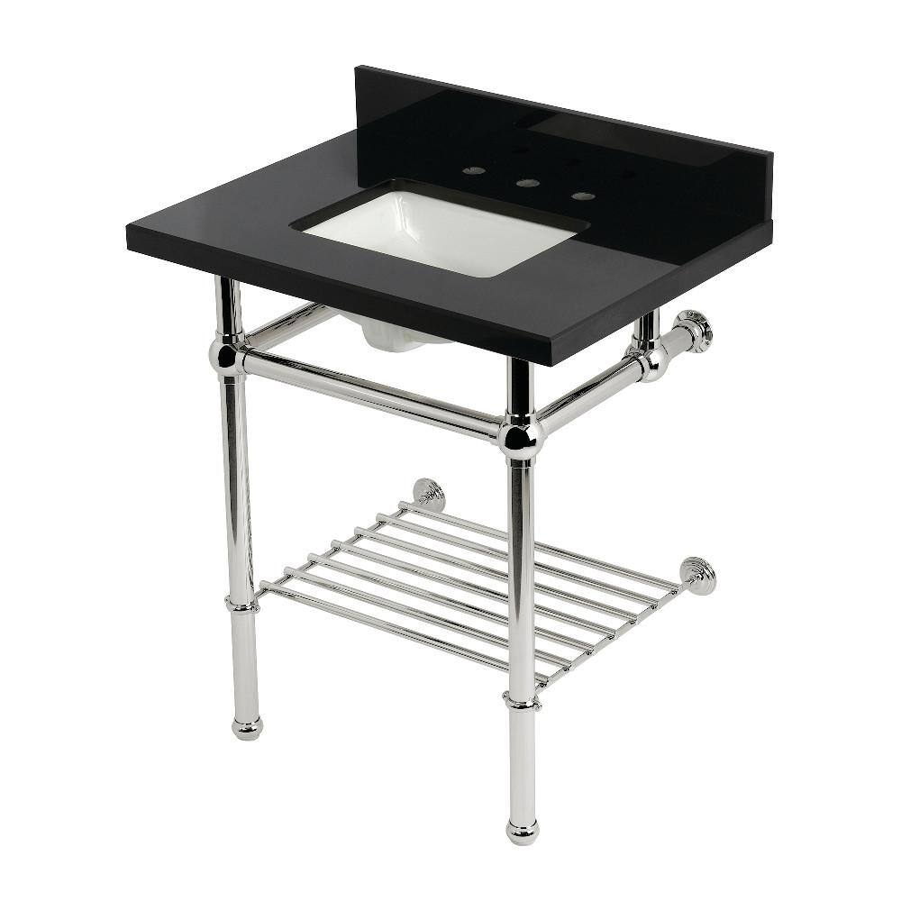Kingston Brass Templeton 30 in. Granite Console Sink with Brass Legs in ...