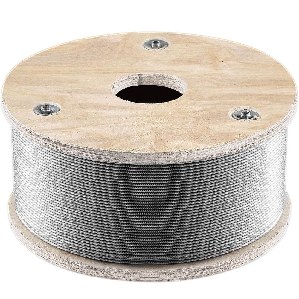 VEVOR 500 ft. x 1/8 in. T316 Stainless Steel Wire Rope 2100 lbs. Load ...