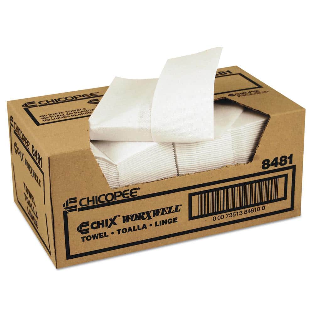 Chix Durawipe Shop Towels 13 x 15 Z-Fold White (100 Sheets per Carton ...
