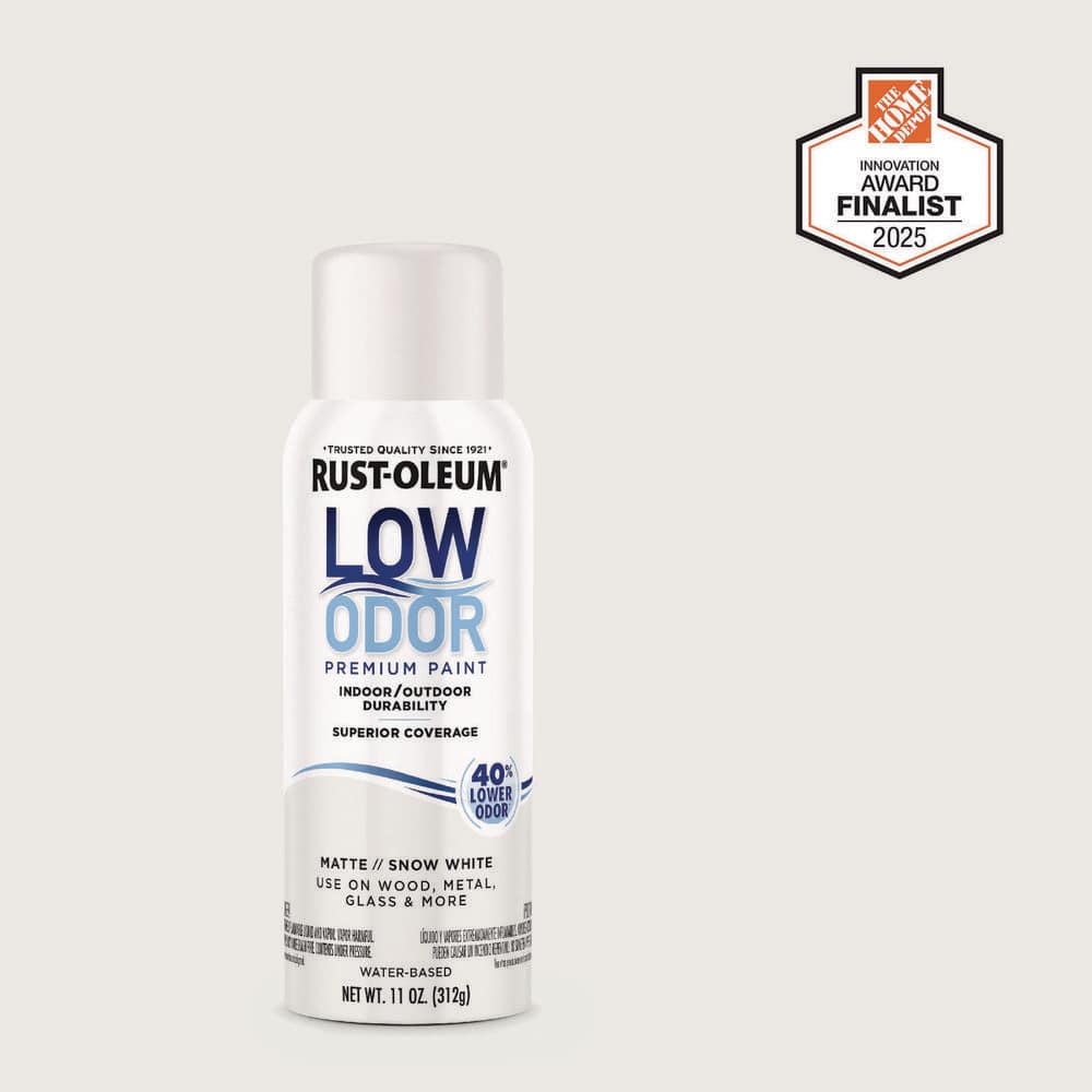 Rust-Oleum Low Odor 11 oz. Matte Snow White Low Odor Water-Based Spray ...