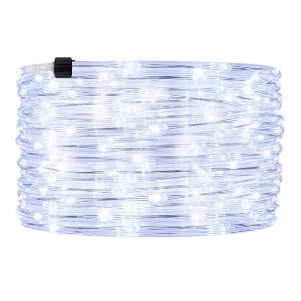 OBJLGEV 98ft. Outdoor Cool White Plug-in integrated LED Rope Light 1 ...