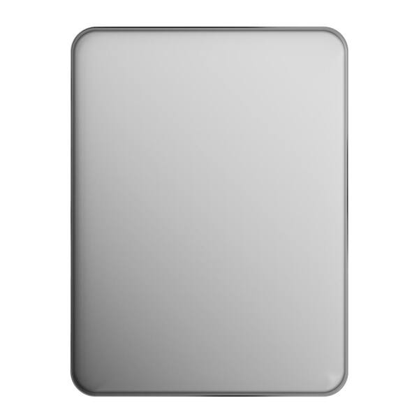 ORGANNICE 48 in. W x 32 in. H Rectangular Aluminum Framed Modern Silver ...