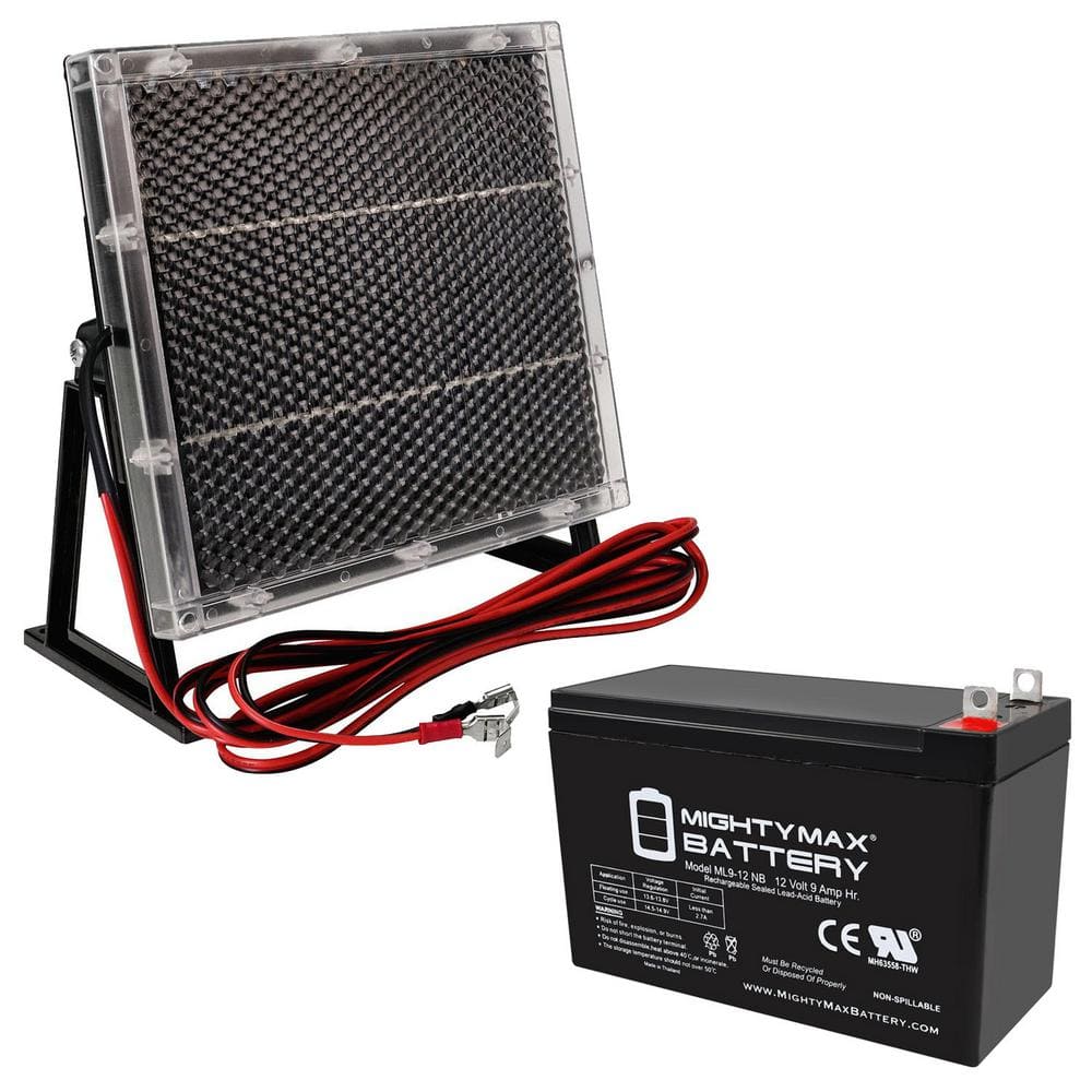 Mighty Max Battery 12 Volt 9 AH NB SLA Battery With 12V Solar Panel ...