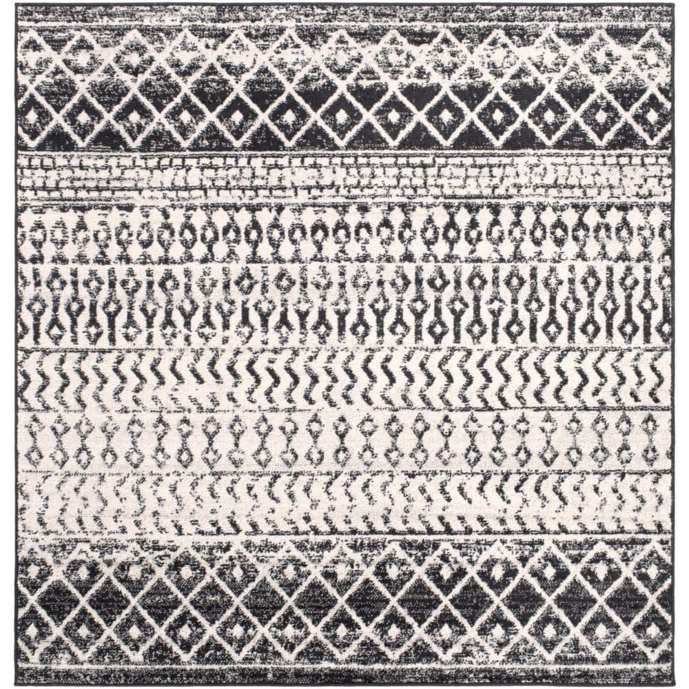 Livabliss Laurine Black/White 5 ft. x 5 ft. Indoor Area Rug ...