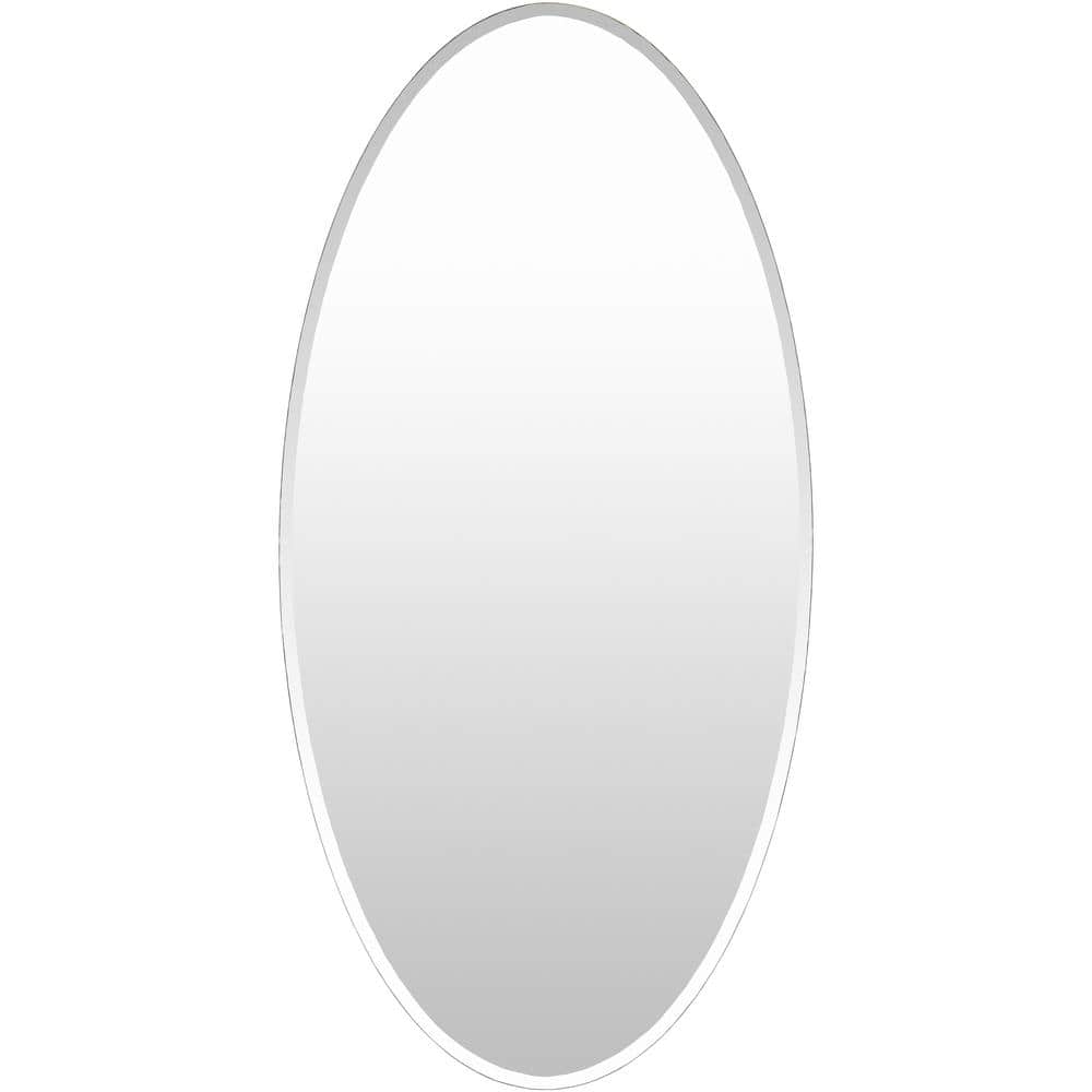 Livabliss Skyler 48 in. H x 24 in. W Oval Wood Frame Silver Decorative ...