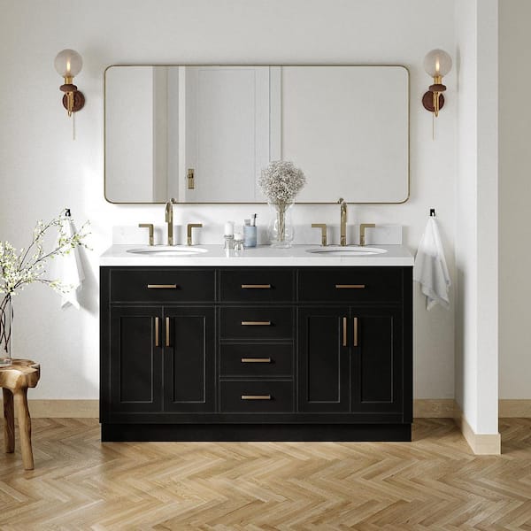 Reviews for ARIEL Hepburn 60 in. Double Sink Freestanding Bathroom ...