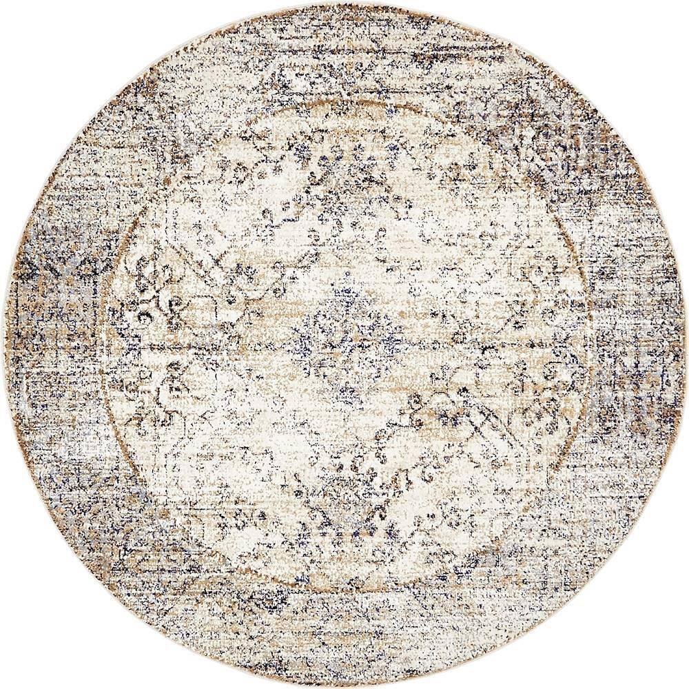 Unique Loom Augustus Naples Ivory 5' 0 x 5' 0 Round Rug 3135928 - The ...