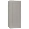 Hampton Bay Shaker 15 in. W x 12 in. D x 36 in. H Assembled Wall Kitchen Cabinet in Dove Gray ...
