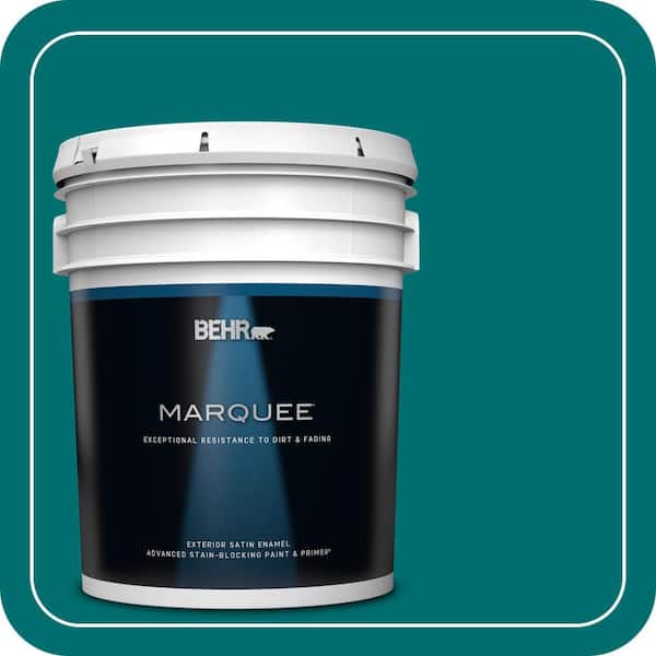 BEHR MARQUEE 5 gal. #P460-7 Caribbean Current Satin Enamel Exterior ...
