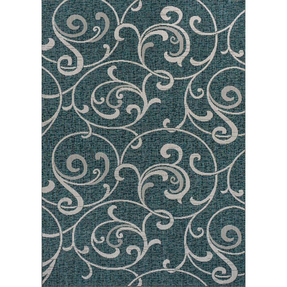 JONATHAN Y Maribel Traditional Classic All-Over Scroll Turquoise/Cream ...