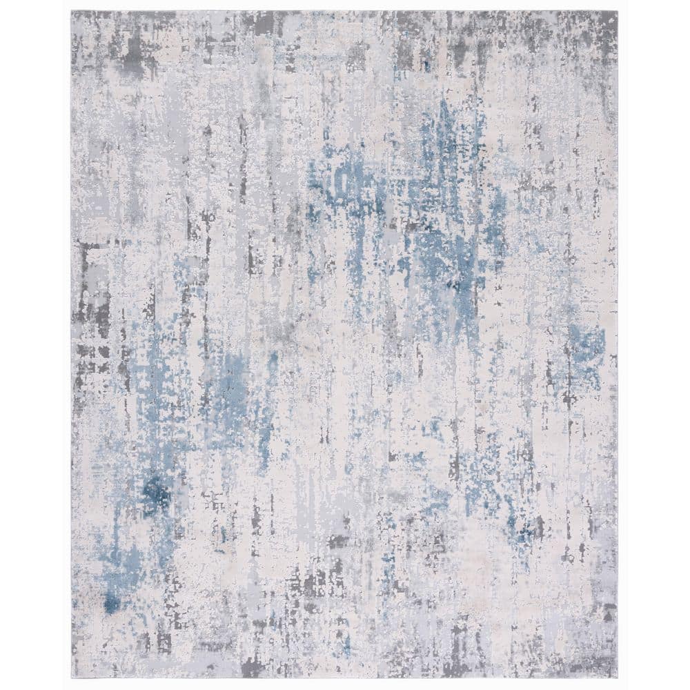 SAFAVIEH Invista Grey/Blue 8 ft. x 10 ft. Distressed Gradient Area Rug ...