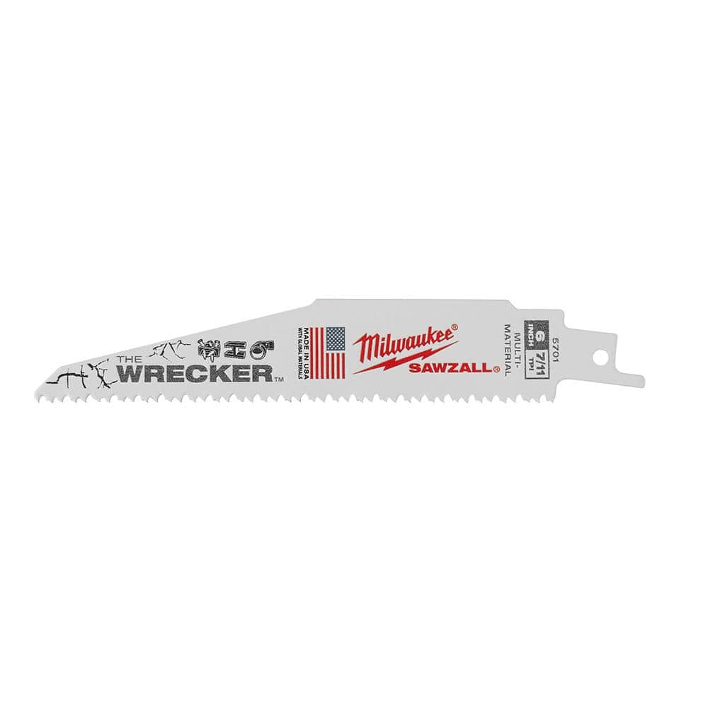 Milwaukee 6 in. 7/11 Teeth per in. Wrecker Demolition Multi-Material ...