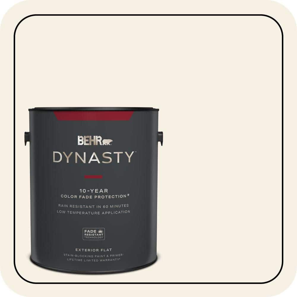 BEHR DYNASTY 1 gal. #ECC-16-2 Bright Moon Flat Exterior Stain-Blocking ...