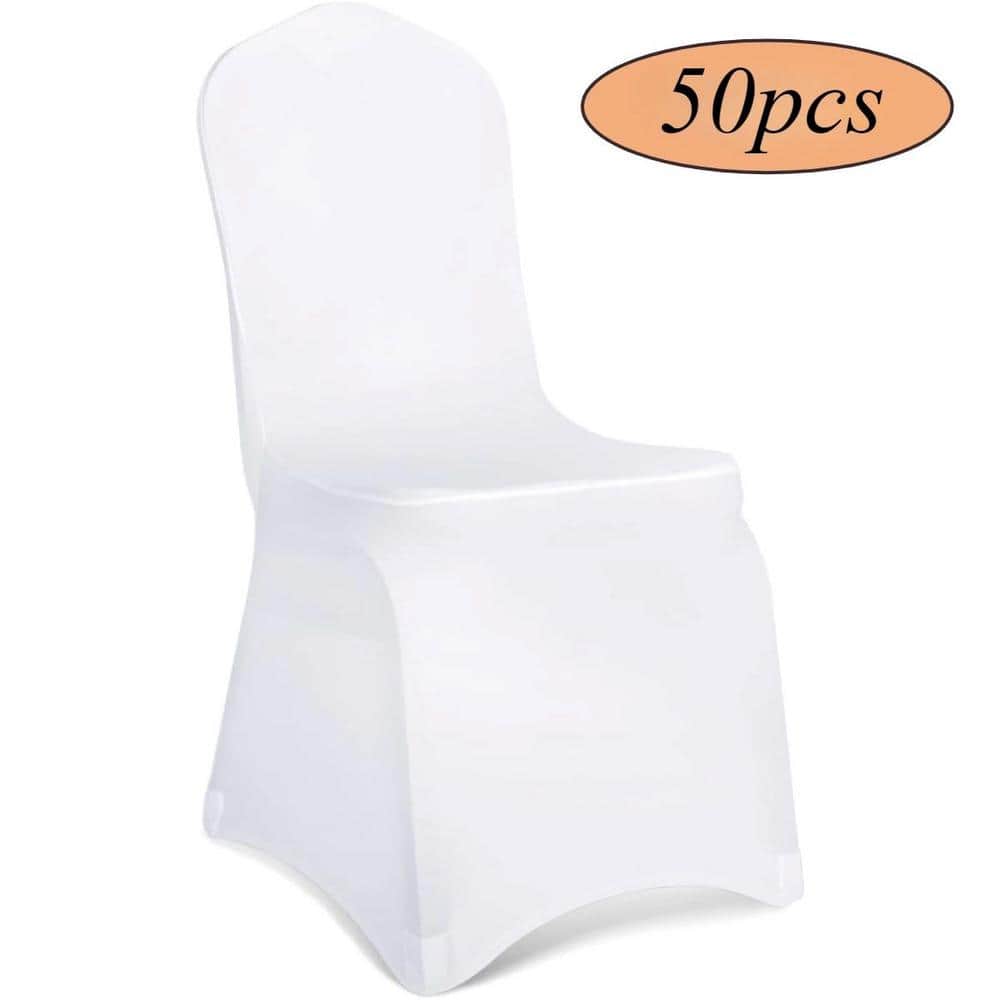 ITOPFOX White Chair Covers Polyester Spandex Dining Chair Slipcovers(50 ...