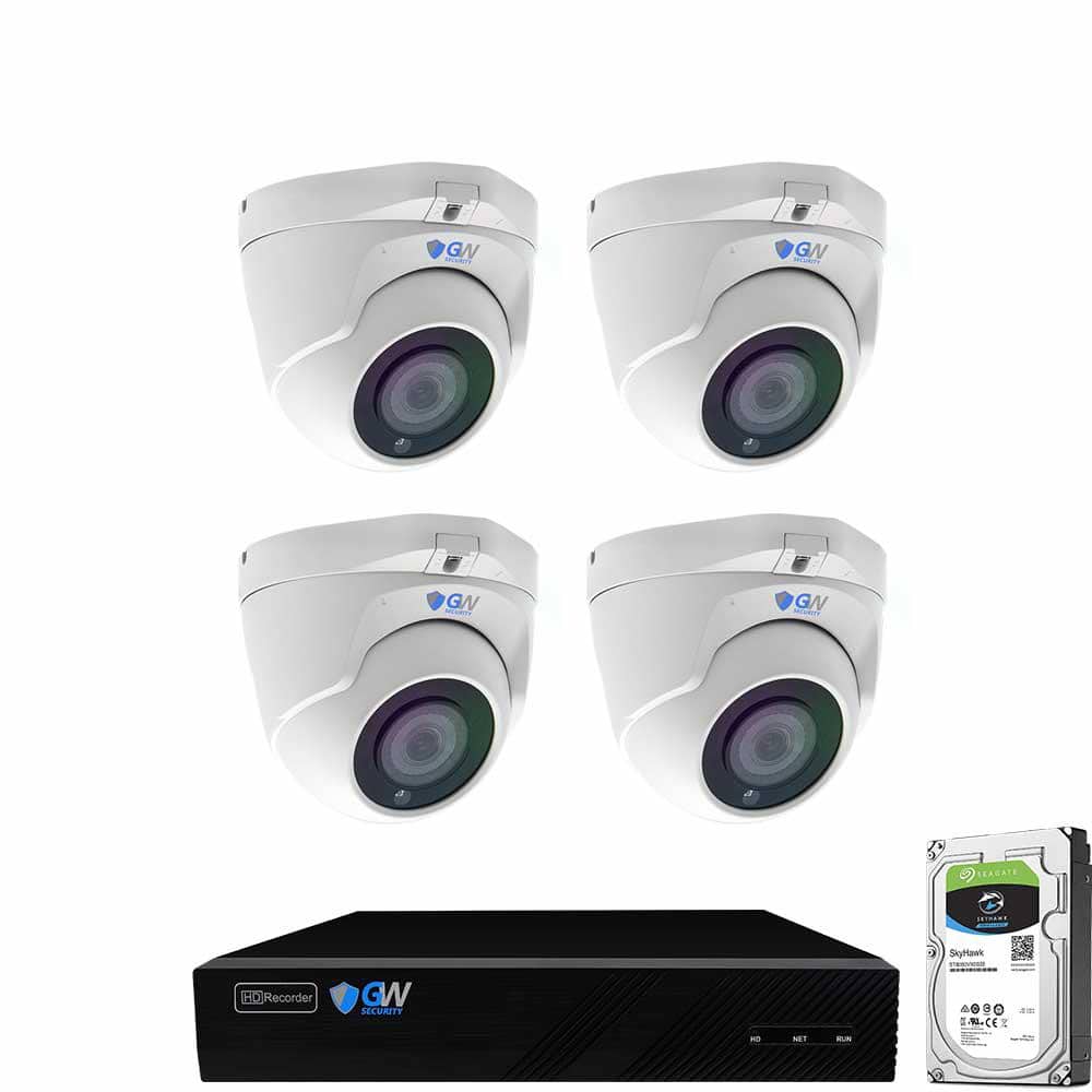 GW Security 8-Channel 8MP 1TB NVR Smart Security Camera System 4 Wired ...