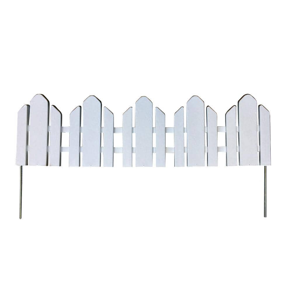 Vigoro 22 in. W x 11 in. H Plastic White Adirondack Decorative Border ...