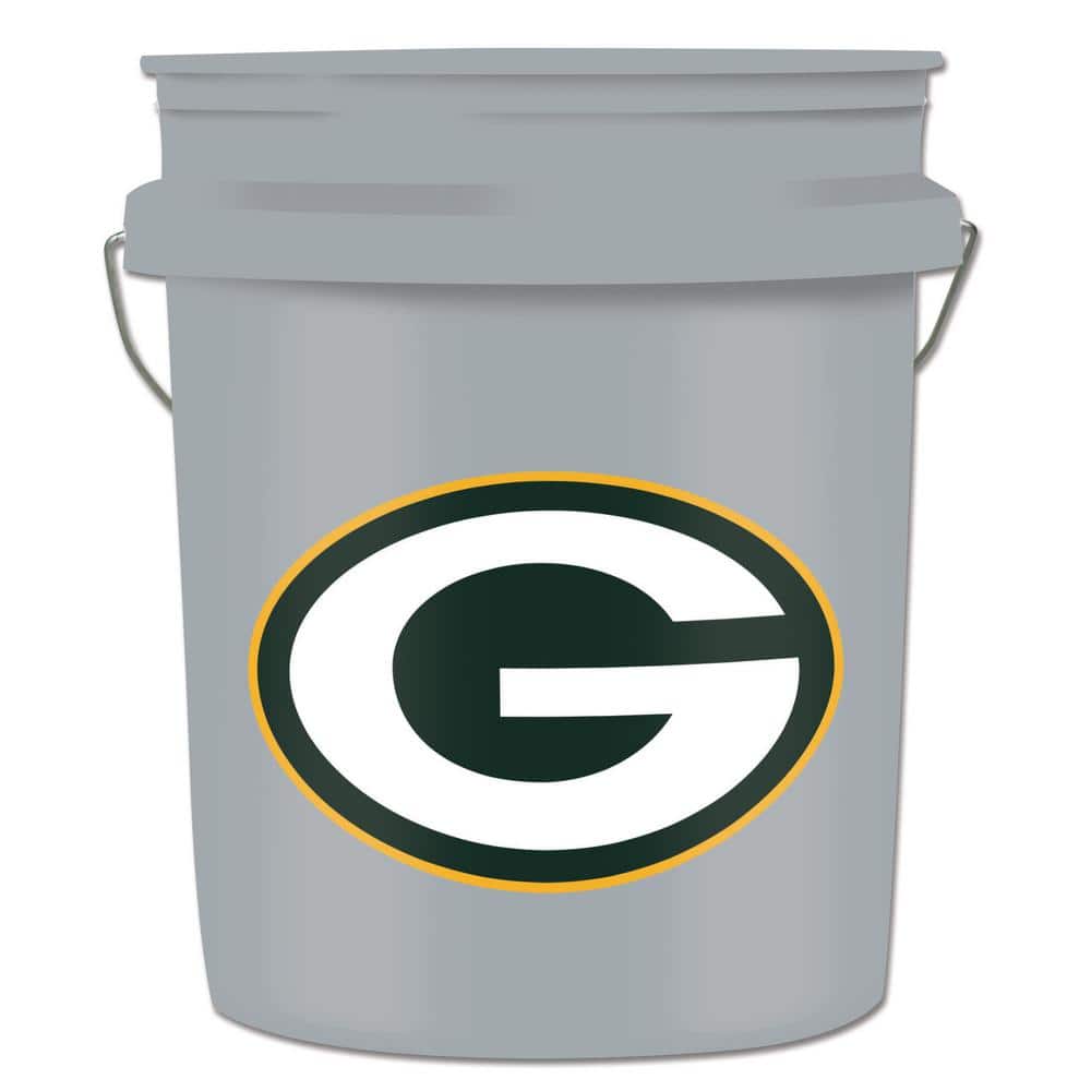 Leaktite NFL Green Bay Packers 5 gal. Grey Bucket 0252018 - The Home Depot