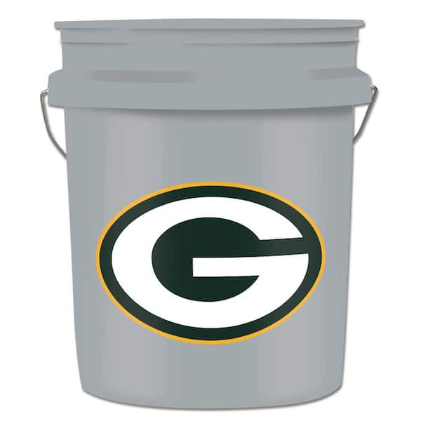 Leaktite NFL Green Bay Packers 5 gal. Grey Bucket 0252018 - The Home Depot